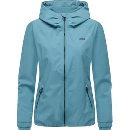 Funktionsjacke Ragwear "Dizzie B YOUMODO", Damen, Gr. S (36), blau, Obermaterial: 100% Polyester; Innenfutter: 100% Polyester, gerade h&uuml;ftbedeckend, hoch geschlossener Ausschnitt, &Auml;rmel ohne &Auml;rmelschlitz elastischer Bund mit innenliegendem Gummizug, Jacken Funktionsjacke, Wasserdichte und atmungsaktive &Uuml;bergangsjacke