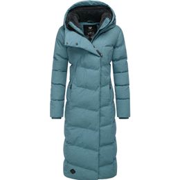 Wintermantel Ragwear "Pavla Long", Damen, Gr. L (40), graublau, Au&szlig;enmaterial: 100% Polyester; Innenfutter: 100% Polyester; Wattierung: 100% Polyester, figurumspielend ca. Mitte Wade, &Auml;rmel ohne &Auml;rmelschlitz Rippstrickb&uuml;ndchen, M&auml;ntel Wintermantel, extralanger Winterparka mit Teddyfutter und Kapuze, Topseller
