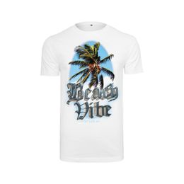 T-Shirt MisterTee "MisterTee Herren Beach Vibe Tee", Damen, Gr. L, wei&szlig;, 100% Baumwolle, unifarben, normal, Rundhals, Shirts T-Shirt