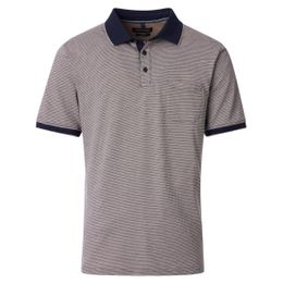 Poloshirt Casamoda "Casamoda Polo-Shirt gemustert", Herren, Gr. L, beige, 100% Baumwolle, Shirts