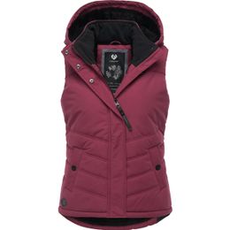 Steppweste Ragwear "Hesty", Damen, Gr. XS (34), bordeaux, Au&szlig;enmaterial: 100% Polyester; Innenfutter: 100% Polyester; Wattierung: 100% Polyester, tailliert Po-bedeckend, hoch geschlossener Ausschnitt, Westen Steppweste, Wasserdichte Outdoor-Weste mit abnehmbarer Kapuze