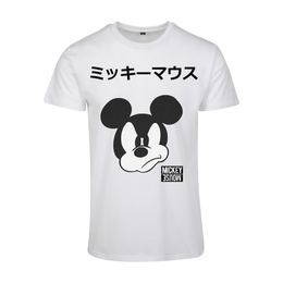 T-Shirt Merchcode "Merchcode Herren Mickey Japanese Tee", Damen, Gr. L, wei&szlig;, 100% Baumwolle, unifarben, normal, Rundhals, Shirts T-Shirt