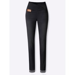 Bequeme Jeans Casual Looks, Damen, Gr. 19, Kurzgr&ouml;&szlig;en, schwarz (schwarz denim), 81% Baumwolle, 17% Polyester, 2% Elasthan, unifarben, lang, Jeans