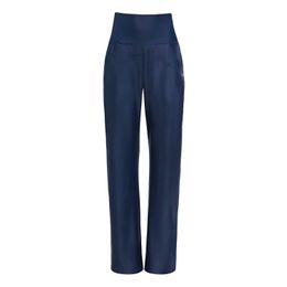Sporthose WINSHAPE "Functional Comfort Wide Leg Pants CUL105C", Damen, Gr. XL, Normalgr&ouml;&szlig;en, rich blau, 85% Polyester, 15% Elasthan, Hosen Sporthose, mit Patchwork-Print