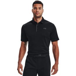Poloshirt Under Armour "TECH POLO", Herren, Gr. XL, schwarz, graphite, graphite, Obermaterial: 100% Polyester, normal, Shirts, gerader Rumpfabschluss, normale Schnittform, f&uuml;r Sportmode