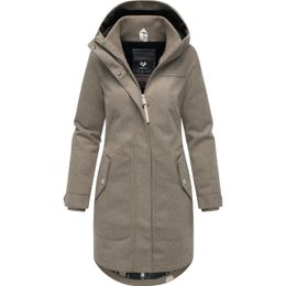 Wintermantel Ragwear "Jannisa Coat", Damen, Gr. L (40), braun, Obermaterial: 100% Polyester; Innenfutter: 100% Polyester; Wattierung: 100% Polyester, tailliert ca. Mitte Oberschenkel, hoch geschlossener Ausschnitt, &Auml;rmel ohne &Auml;rmelschlitz Rippstrickb&uuml;ndchen mit Druckknopf, M&auml;ntel Wintermantel, Klassischer Damen Kurzmantel mit Kapuze, Topseller