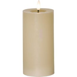STAR TRADING LED-Windlicht "Flamme Flow Pillar" in Beige - (H)17,5 x &Oslash; 7,5 cm - 48% | Kerzen-vasen