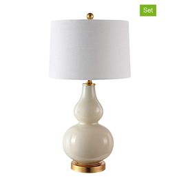 Safavieh 2er-Set: LED-Tischleuchten in Wei&szlig;/ Beige - (H)72 x &Oslash; 97 cm - 41% | Tischleuchten