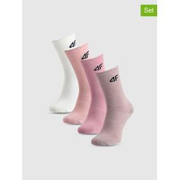 4F 4er-Set: Socken in Wei&szlig;/ Rosa/ Hellbraun - 27% | Gr&ouml;&szlig;e 32-34 | Kinder-socken-strumpfhosen