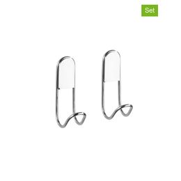 Wenko 2er-Set: Wandhaken ''Classic'' in Silber - (L)9 cm - 34% | Badezimmer-accessoires