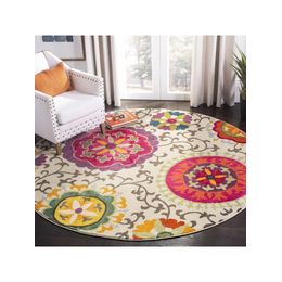 Safavieh Kurzflor-Teppich in Bunt/ Creme - 37% | Gr&ouml;&szlig;e 152x152 cm |