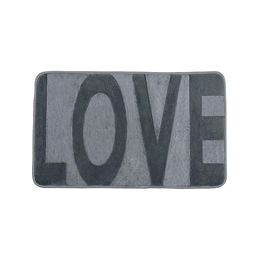 Wenko Badvorleger "Love" in Grau - (L)80 x (B)50 cm - 76% | Heimtextilien-badematten