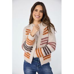 LIEBLINGSST&Uuml;CK LIEBLINGSST&Uuml;CK Cardigan in Creme/ Orange/ Braun - 64% | Gr&ouml;&szlig;e 34 | Damen-pullover-cardigans