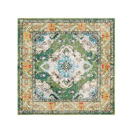 Safavieh Kurzflor-Teppich in Gr&uuml;n/ Hellblau - 36% | Gr&ouml;&szlig;e 91x91 cm |