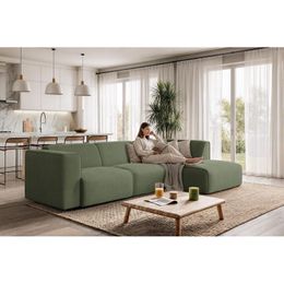 RAUM.ID Ecksofa &raquo;Merid L-Form, B: 295 cm - OTTO. Verl&auml;ssliche Qualit&auml;t.&laquo; jederzeit durch Module erweiterbar gr&uuml;n Struktur fein (100% Polyester);