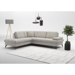 Sit & More sit&more Ecksofa &raquo;Morris Jubi L-Form, B: 238 cm&laquo; mit Armteilfunktion & 1 Zierkissen, optional Bettfunktion beige 100% Polyester