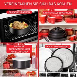 Tefal Topf-Set &raquo;Ingenio XL Force, Topfset abnehmbarer Griff, nicht induktionsgeeignet&laquo; Set, 3x Stielkasserollen &Oslash; 16/18/20 cm, 1x abnehmbarer Griff, 4 Stk. 
