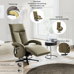 Sit & More sit&more TV-Sessel &raquo;Zoe, inkl. Kopfteilverstellung & 360&deg; Drehfunktion&laquo; wahlweise mit 2 Motoren, Akku & Aufstehhilfe grau 100% Polyester