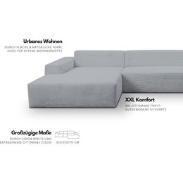 WERK2 Ecksofa &raquo;Zeus-XL, Mega-Sofa mit gro&szlig;er Sitztiefe, Stellma&szlig;e 311cm x 210cm&laquo; Curvy Trend Garnitur mit urbaner Optik, bequem, Big-Sofa, L-Form 