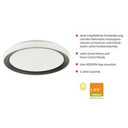 JUST LIGHT LED Deckenleuchte &raquo;Ls-DISC&laquo; LED-Board 1 Stk. warmwei&szlig; - kaltwei&szlig; Smarthome f&auml;hig schwarz