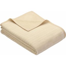 Ibena Wohndecke &raquo;Fano&laquo; mit Streifen versehen, Kuscheldecke beige Baumwolle, Kunstfaser