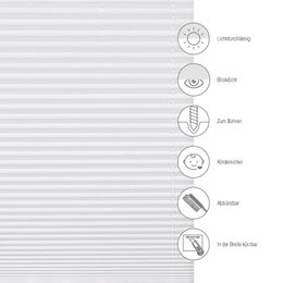 Gardinia Plissee &raquo;Concept Tageslicht&laquo; blickdicht mit Bohren verspannt in der Breite k&uuml;rzbar wei&szlig; Obermaterial: 100% Polyester
