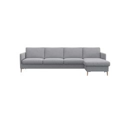 FLEXLUX Ecksofa &raquo;Fiore, L-Form, bequem und komfortabel durch hochwertigem Sitzaufbau&laquo; schmale Armlehnen, Kaltschaum, F&uuml;&szlig;e Alu+ Eiche grau