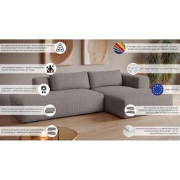 OTTO home Ecksofa &raquo;TIARRA Design-Sofa mit Ottomane recht/links bestellbar, Breite 241 cm&laquo; L-Form mit hochelastischer Schaum und Wellenunterfederung 