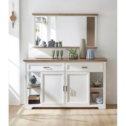Innostyle Sideboard &raquo;Jasmin&laquo; Breite 171 cm, 2 Holzt&uuml;ren, 2 Schubk&auml;sten, 4 offene F&auml;chere wei&szlig; Holzwerkstoff, MDF