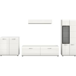 Home Affaire Wohnwand &raquo;FLORENZ, 4-teilige Wohn-Kombination, hochwertige MDF-Front&laquo; Set, Set, best. aus: 1 Kommode, 1 Lowboard, 1 Vitrine, 1 Wandboard,