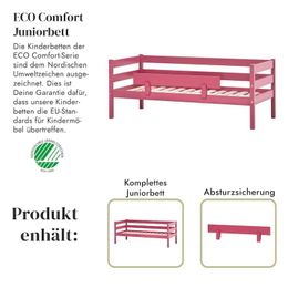 Hoppekids Einzelbett &raquo;ECO Comfort Kinderbett, Kiefer Massivholz, Jugendbett inkl. Rollrost&laquo; 70x160 cm, wahlweise in verschieden Farben/ Matratze/ 