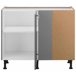 Optifit Eckunterschrank &raquo;Bern&laquo; 100 cm breit, mit 1 T&uuml;r mit h&ouml;henverstellbaren F&uuml;&szlig;en, mit Metallgriff grau