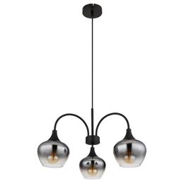 Globo LIGHTING H&auml;ngeleuchte &raquo;MAXY&laquo; E27 1 Stk. H&auml;ngelampe/Pendelleuchte/Glas rauchfarben/H&ouml;he k&uuml;rzbar/Esstisch