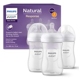 Philips Avent Babyflasche &raquo;Natural Response SCY903/03&laquo; 3 St&uuml;ck, 260ml, ab dem 3. Monat transparent Kunststoff Entwickelt mit Anti-colic-Ventil zur 