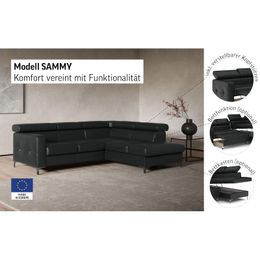 COTTA Ecksofa &raquo;Sammy L-Form&laquo; mit Kopfteilverstellung, wahlweise mit Bettfunktion & Bettkasten braun Struktur (100% Polyester );Chenille (90% Polyester