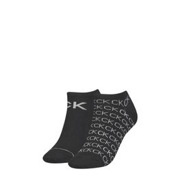 Calvin Klein Jeans Damen Sneakersocken &raquo;CK WOMEN SNEAKER 2P ALL OVER LOGO&laquo; 2 Paar, Einheitsgr&ouml;&szlig;e, flexible Passform schwarz Einheitsgr&ouml;&szlig;e