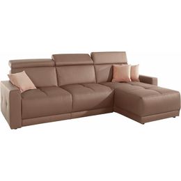 DOMO collection Ecksofa &raquo;Ava mit moderner Sitzheftung & toller Doppelnaht, komfortabel, L-Form&laquo; mit Recamiere, inkl. Federkern, wahlweise mit 