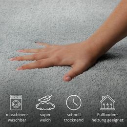 OTTO home Badematte &raquo;Neele&laquo; H&ouml;he 20 mm rutschhemmend beschichtet schnell trocknend Badteppich, getuftet, modern, Uni, antirutsch, flauschig, Hochflor 