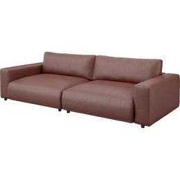 Musterring Big-Sofa &raquo;LUCIA&laquo; in vielen Qualit&auml;ten und 4 unterschiedlichen N&auml;hten, 2,5-Sitzer braun Flachgewebe FLORIS (100% Polyester);Flachgewebe VALMONT (60% 