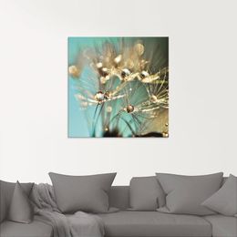 Artland Glasbild &raquo;Pusteblume gl&auml;nzendes Gold&laquo; Blumen 1 Stk. tlg. in verschiedenen Gr&ouml;&szlig;en blau Glas