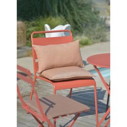 HOCK Sitzauflage &raquo;Linocea&laquo; Outdoor Sitzkissen, 40x40x6cm, Stuhlkissen, salbei mint, gemustert orange Obermaterial: 100% Polypropylen