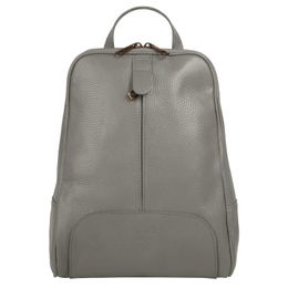 Samantha Look Damen Cityrucksack echt Leder, Made in Italy grau B/H/T: 20cm x 32cm x 6cm, onesize