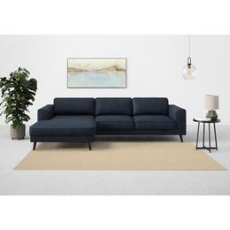 Trendmanufaktur Ecksofa &raquo;Lumber Jack, elegantes Designsofa, zeitlos modern, hoher Sitzkomfort&laquo; wahlweise mit Bettfunktion u. Bettkasten, L-Form blau 