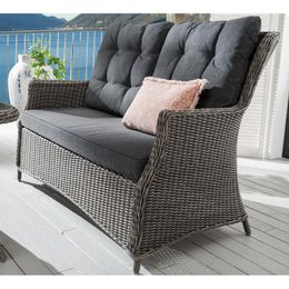 Destiny Garten-Essgruppe &raquo;CASA&laquo; 1x 2er Sofa, 2x Sessel, 1x Tisch, inkl. Auflagen, 13 Stk. tlg. Aluminium, Polyrattan grau Polyrattan
