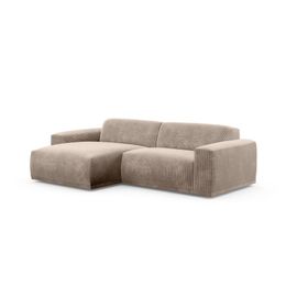 Trendmanufaktur Ecksofa &raquo;Braga, mit hochwertigem Kaltschaum, L-Form, in Cord erh&auml;ltlich&laquo; modernes Sofa, Couch mit hohem Sitzkomfort, 255/72/160 cm (B/