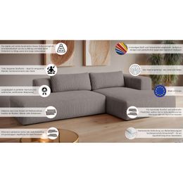 OTTO home Ecksofa &raquo;TIARRA Design-Sofa mit Ottomane recht/links bestellbar, Breite 287 cm&laquo; L-Form mit hochelastischer Schaum und Wellenunterfederung 