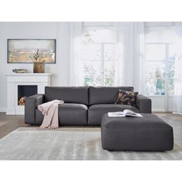 Musterring Big-Sofa &raquo;LUCIA&laquo; in vielen Qualit&auml;ten und 4 unterschiedlichen N&auml;hten, 3-Sitzer braun Flachgewebe FLORIS (100% Polyester);Flachgewebe VALMONT (60% 