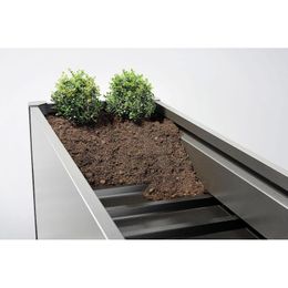 BioHort Hochbeet &raquo;BELVEDERE maxi 2x0,5; verschiedene Farben&laquo; 201x53x77 cm, extrem langlebig, aus Metall silber Stahl