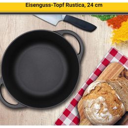 Kr&uuml;ger Fleischtopf &raquo;Eisenguss Fleischtopf mit Deckel RUSTICA&laquo; 1 Stk. tlg. Gusseisen schwarz