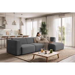RAUM.ID Ecksofa &raquo;Merid L-Form, B: 295 cm - OTTO. Verl&auml;ssliche Qualit&auml;t.&laquo; jederzeit durch Module erweiterbar grau Struktur fein (100% Polyester);